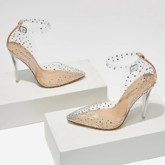 Shoe Dazzle | Shoes | Embellished Clear Acrylic Pumps | Poshmark